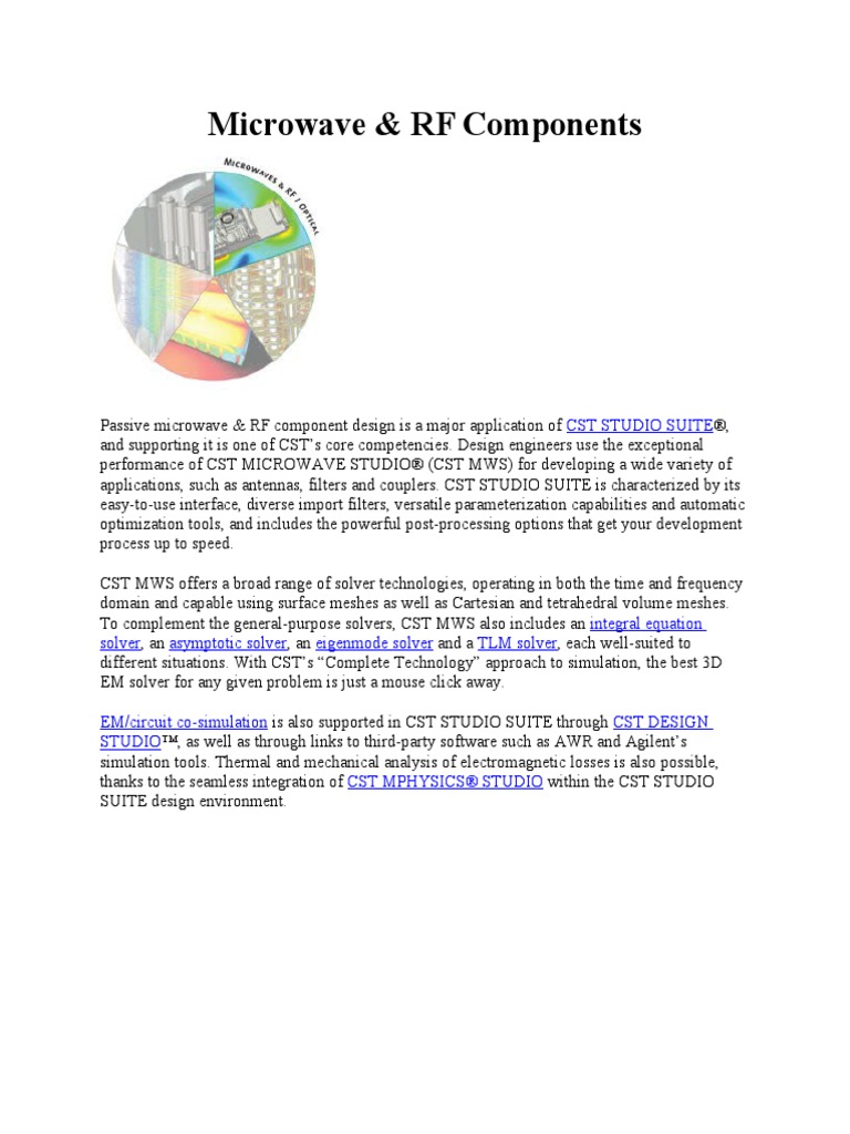 CST Microwave & RF Component Design | PDF | Antenna (Radio ...