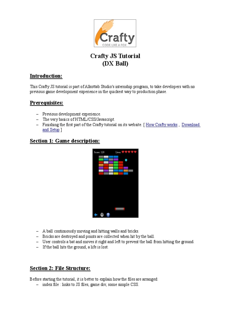 Crafty JS Game Development Guide | PDF | Java Script | Cascading Style ...