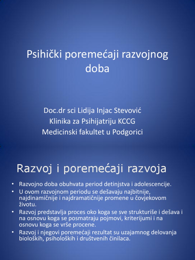1.psihicki Poremecaji Razvojnog Doba | PDF