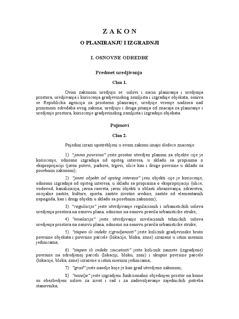 Zakon o Izgradnji | PDF