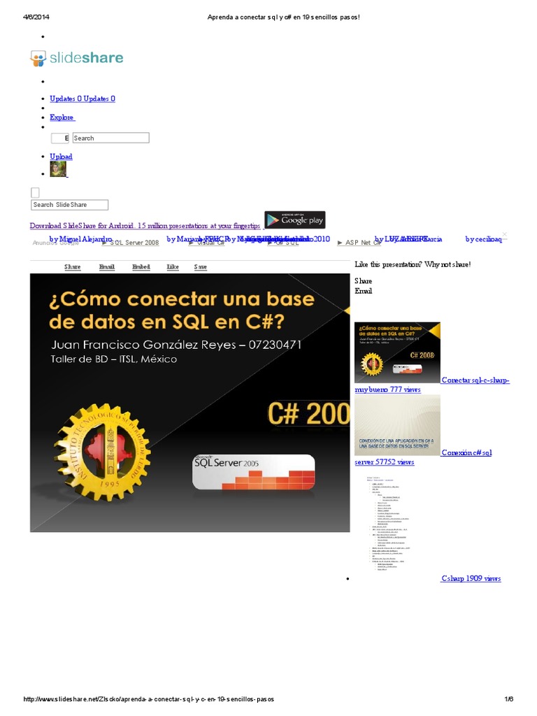 Aprenda A Conectar SQL y C# en 19 Sencillos Pasos! | PDF | Microsoft Visual Studio | Active X ...