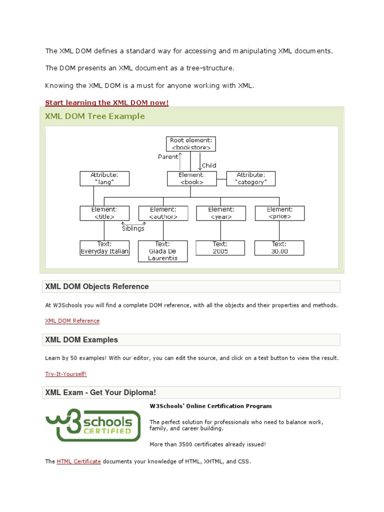 Xml Dom Tree Example Pdf Document Object Model Xml 