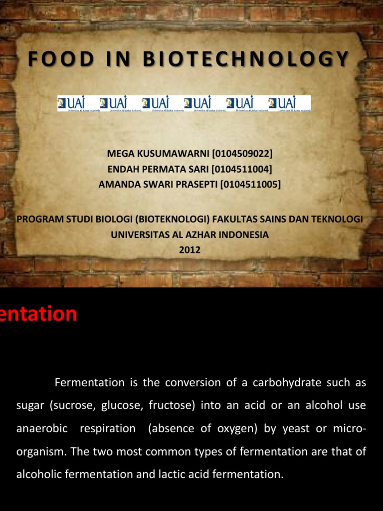 Fermentation Processes in Biotechnology | PDF