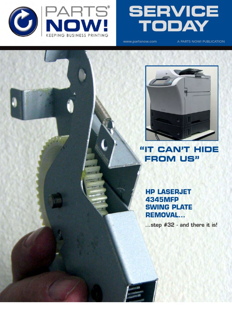 HP 4345 Swing Plate Removal | PDF | Office Work | Printer (Computing)