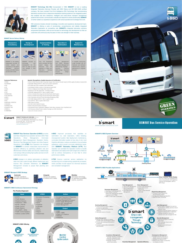BSMART Bus Service Operation (b'BSO) System Overview: Empowering Bus ...