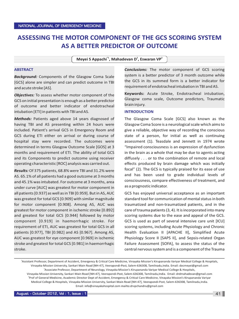 7 Assessing The Motor Component of The Gcs Scoring System | PDF ...