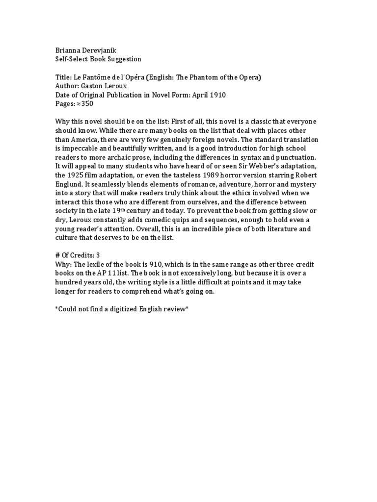 Phantom of the Opera Study Guide | PDF | Erik (The Phantom Of The Opera ...