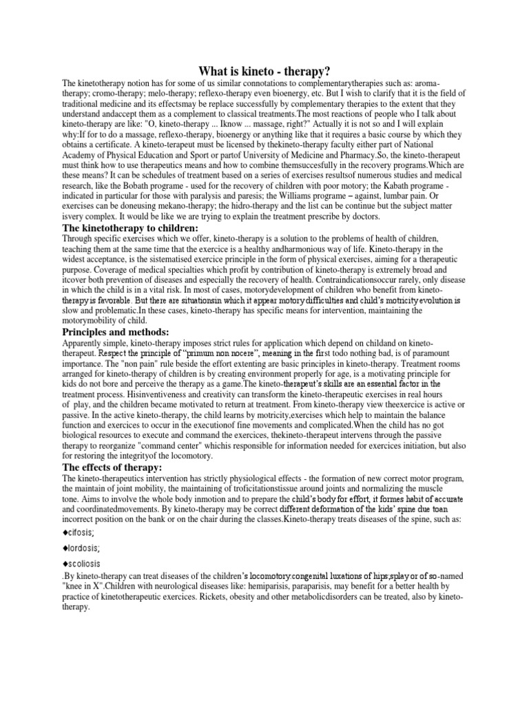 What Is Kineto | PDF | Therapy | Massage