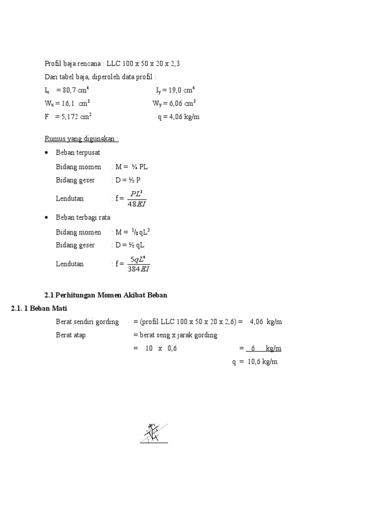 Contoh Perhitungan Gording | PDF