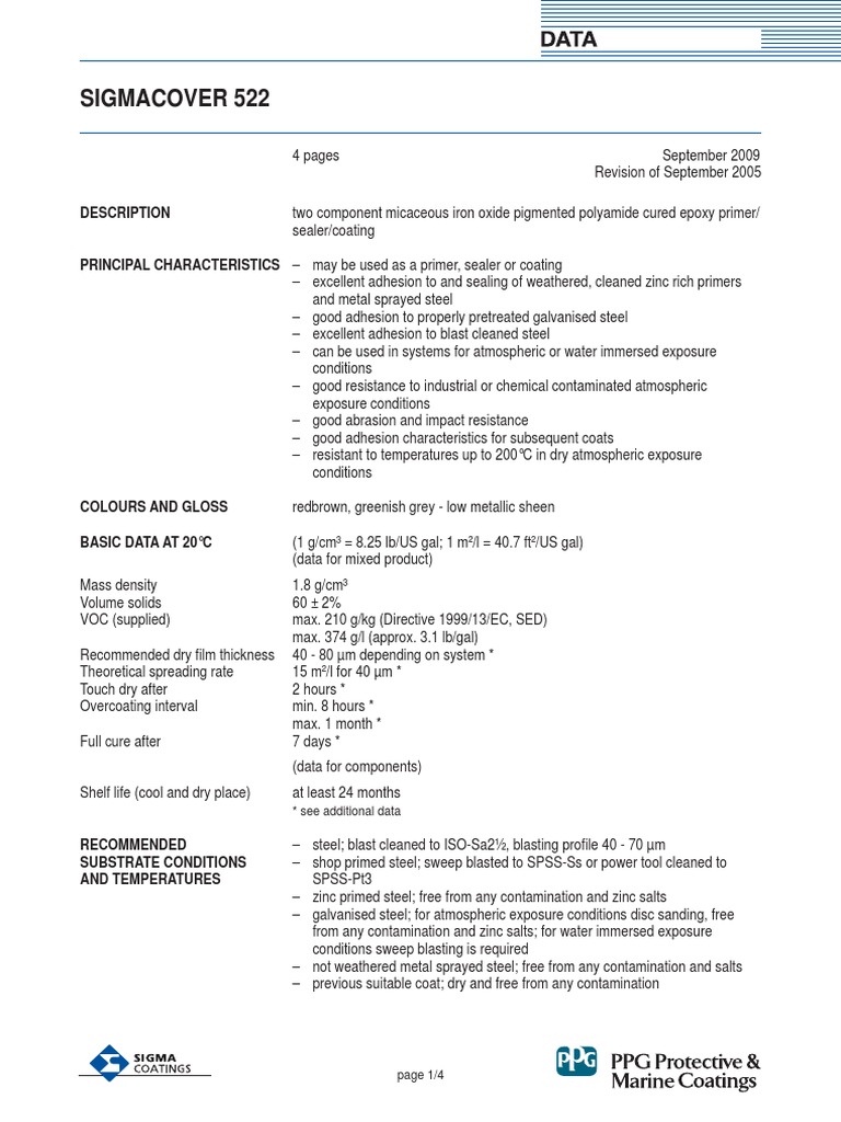 Sigmacover 522 | PDF | Paint | Industrial Processes