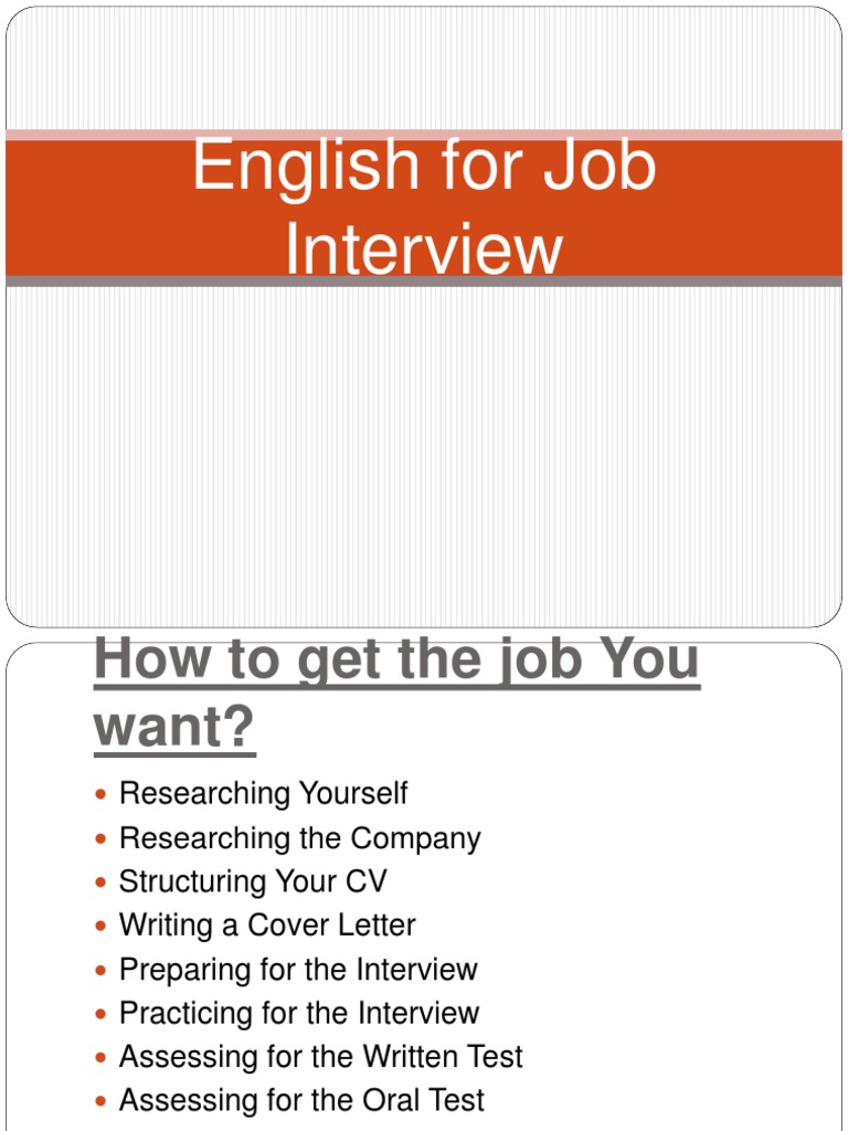 English For Job Interview | PDF