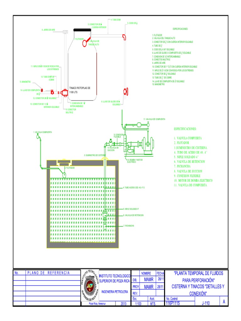Cisterna y Tinacos (Detalles y Conexion) - Layout1 | PDF | Naturaleza