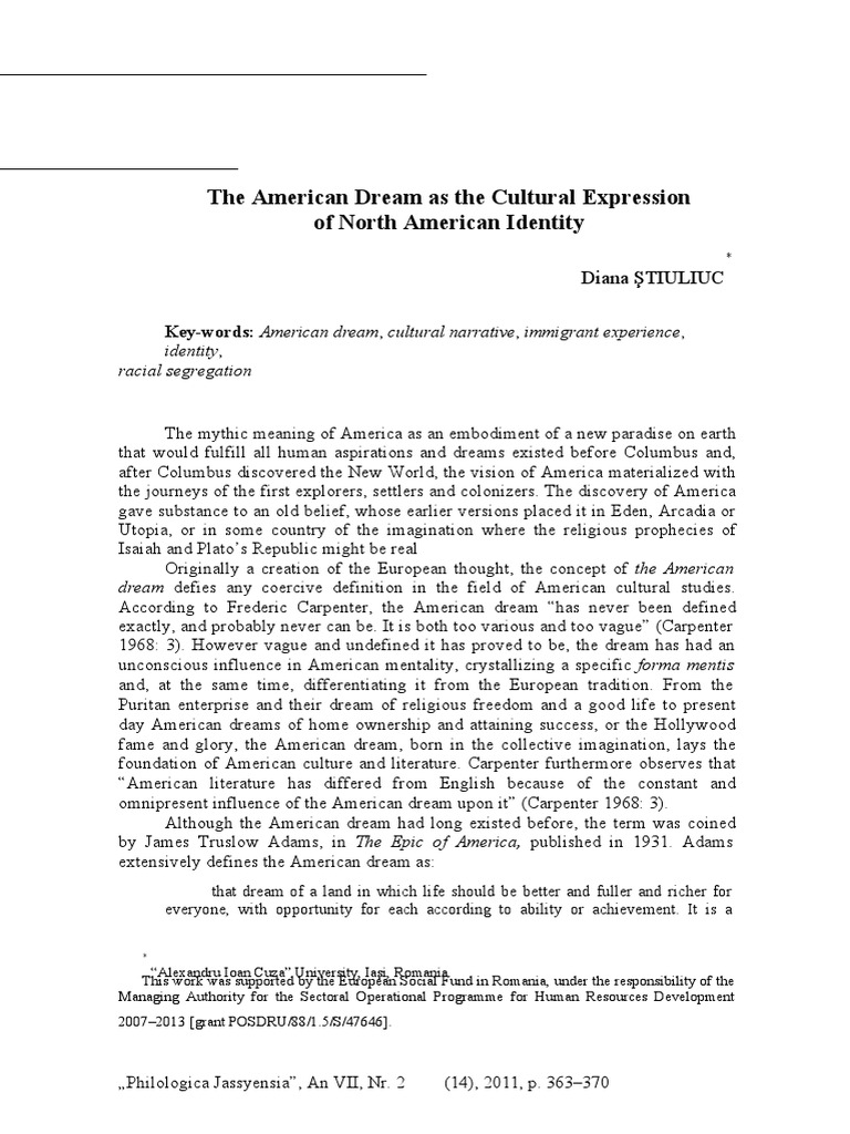 The American Dream As The Cultural Expression | PDF | American Dream ...