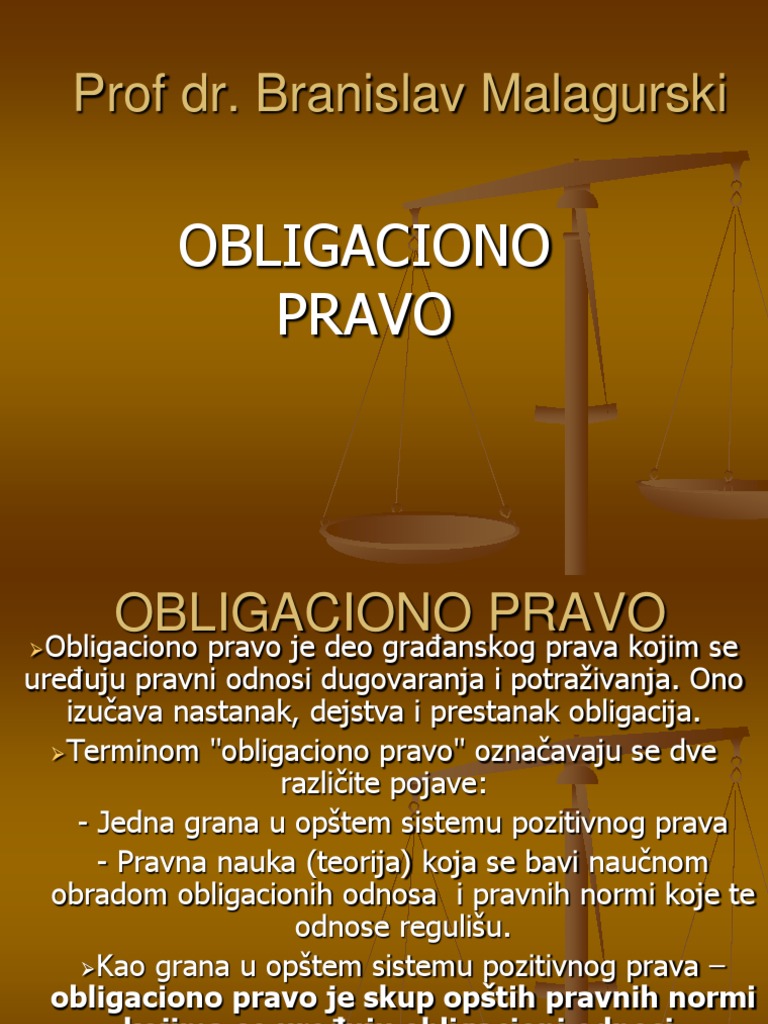 Obligaciono Pravo | PDF
