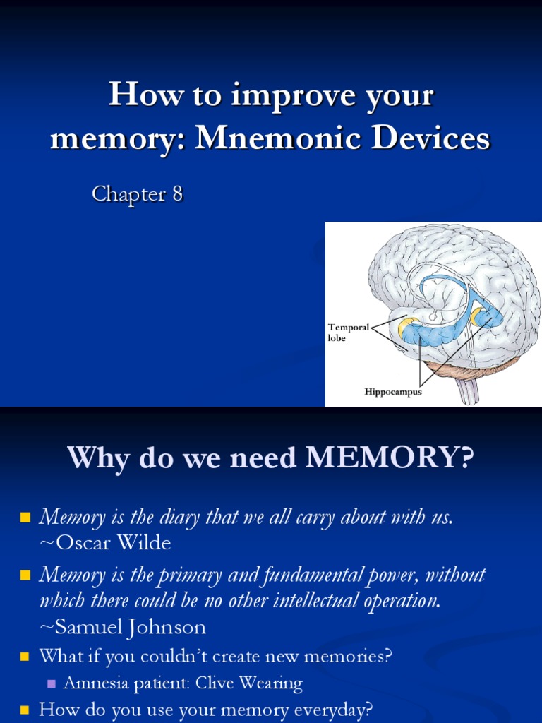 Memory Improvement with Mnemonic Devices | PDF | Memory | Neuroscience
