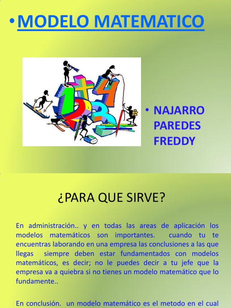 Modelo Matematico. Finalllllllllllppt | PDF | Modelo matemático ...