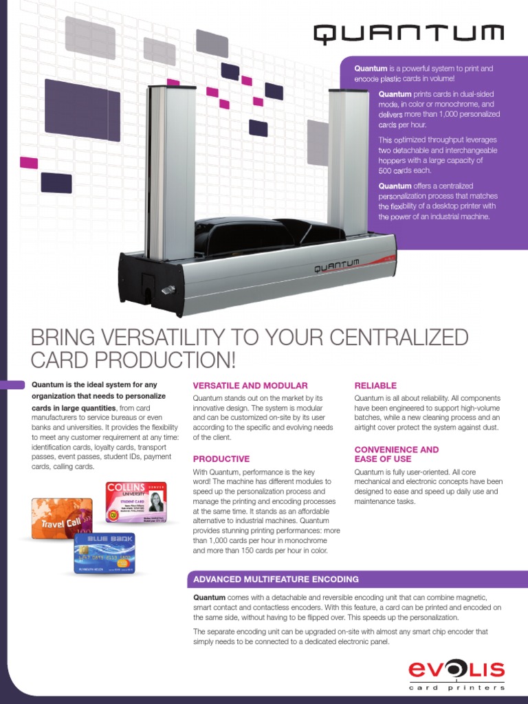 Evolis Quantum 2 | PDF | Printer (Computing) | Computer Architecture