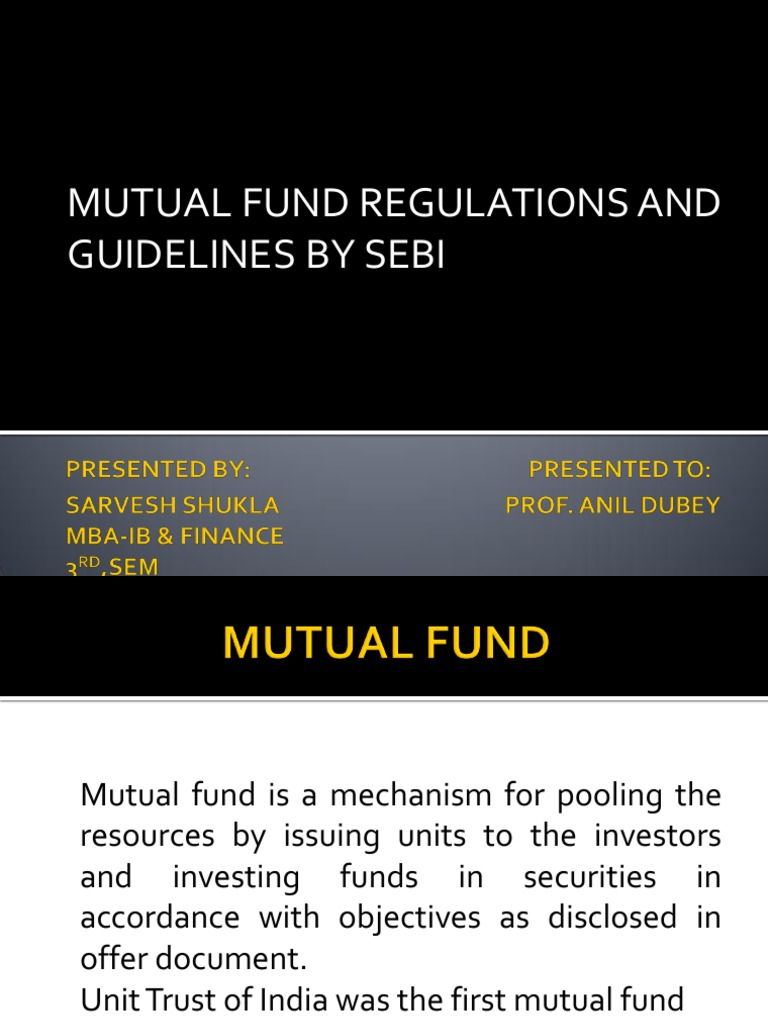 Mutual Fund SEBI Regulation | Mutual Funds | Trust Law