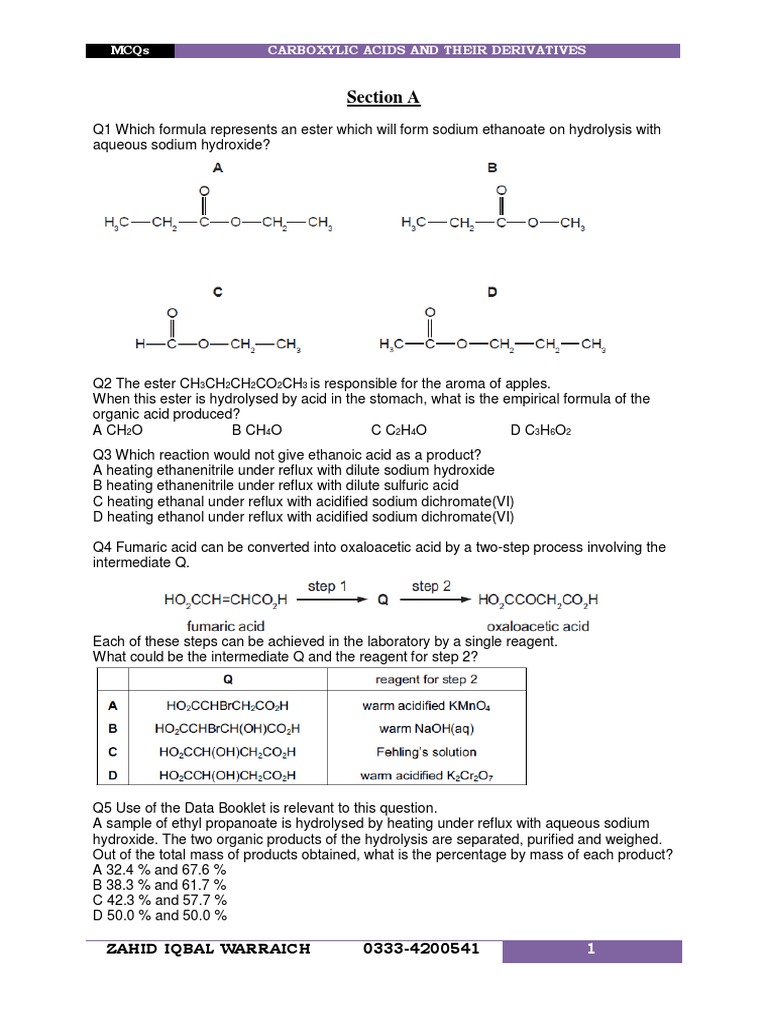Carboxylic Acids and Derivatives | PDF | Ester | Aldehyde