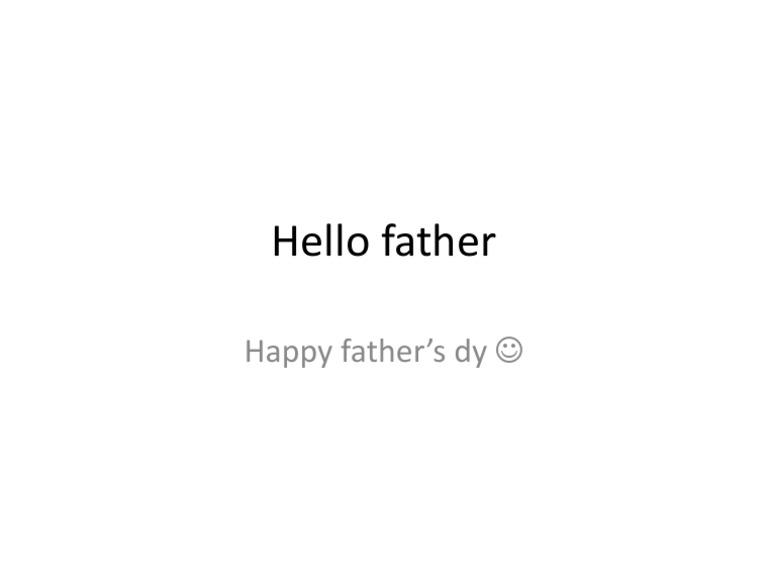 Hello Father | PDF