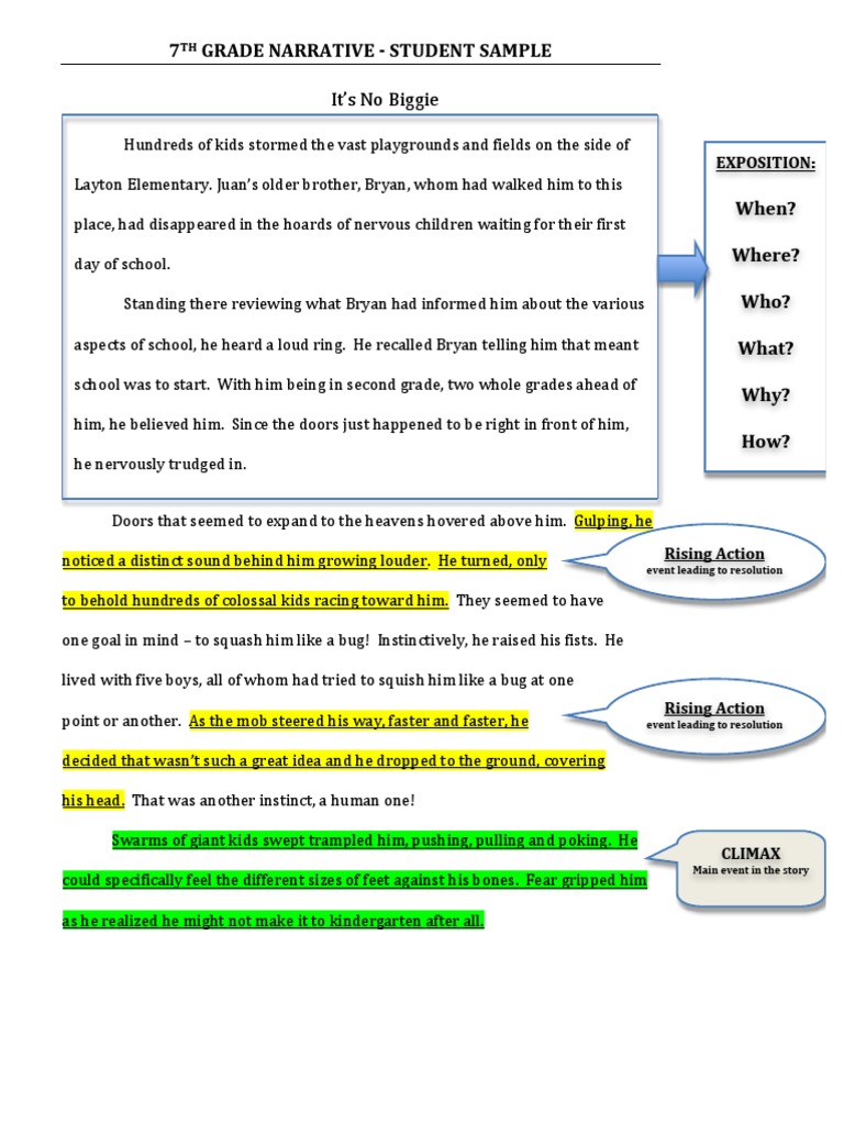 Student Sample 7th Grade Narrative | PDF | Home & Garden