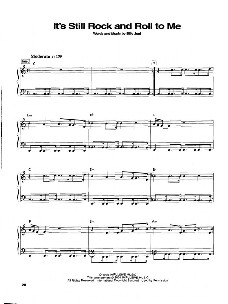 Billy Joel - Its Still Rock and Roll To Me | PDF | Rock And Roll Music ...
