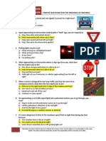 Sample Class C Drivers Written Test 1 | PDF | Traffic | Driving