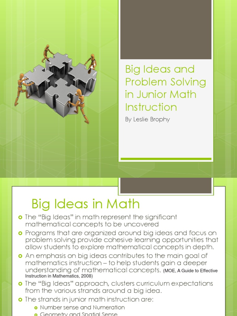 Junior Math: Big Ideas & Problem Solving | PDF | Teaching Mathematics ...