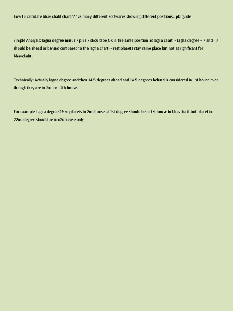 How To Calculate Bhav Chalit Chart | PDF | Science | Astronomy