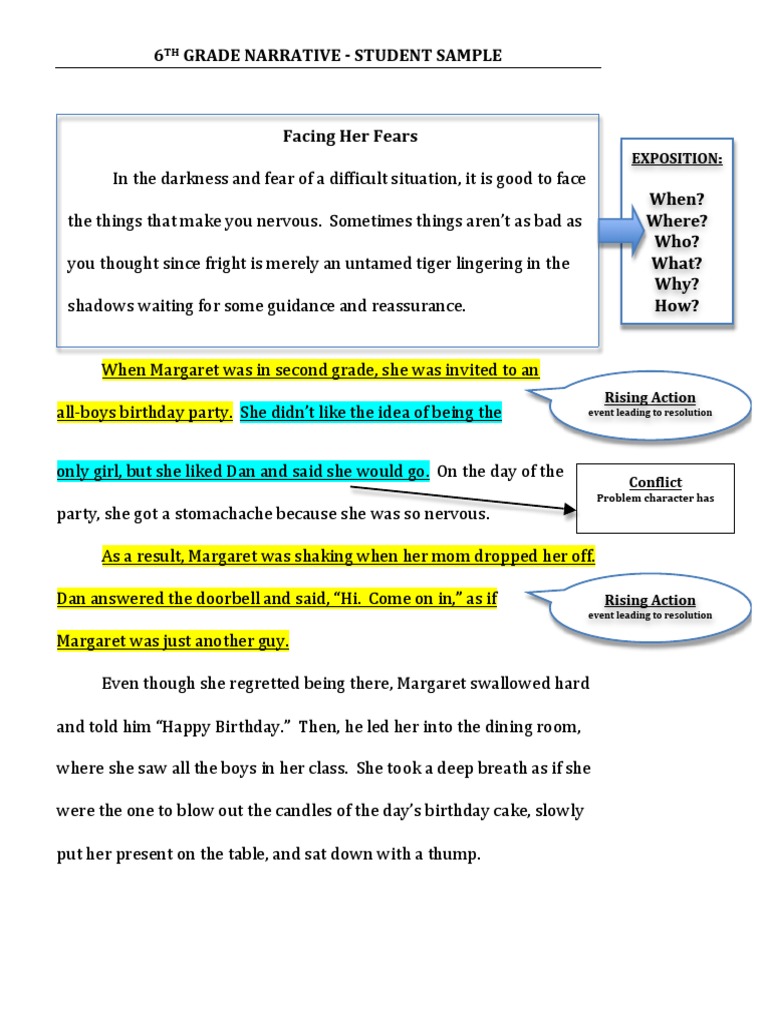 Student Sample 6th Grade Narrative | PDF