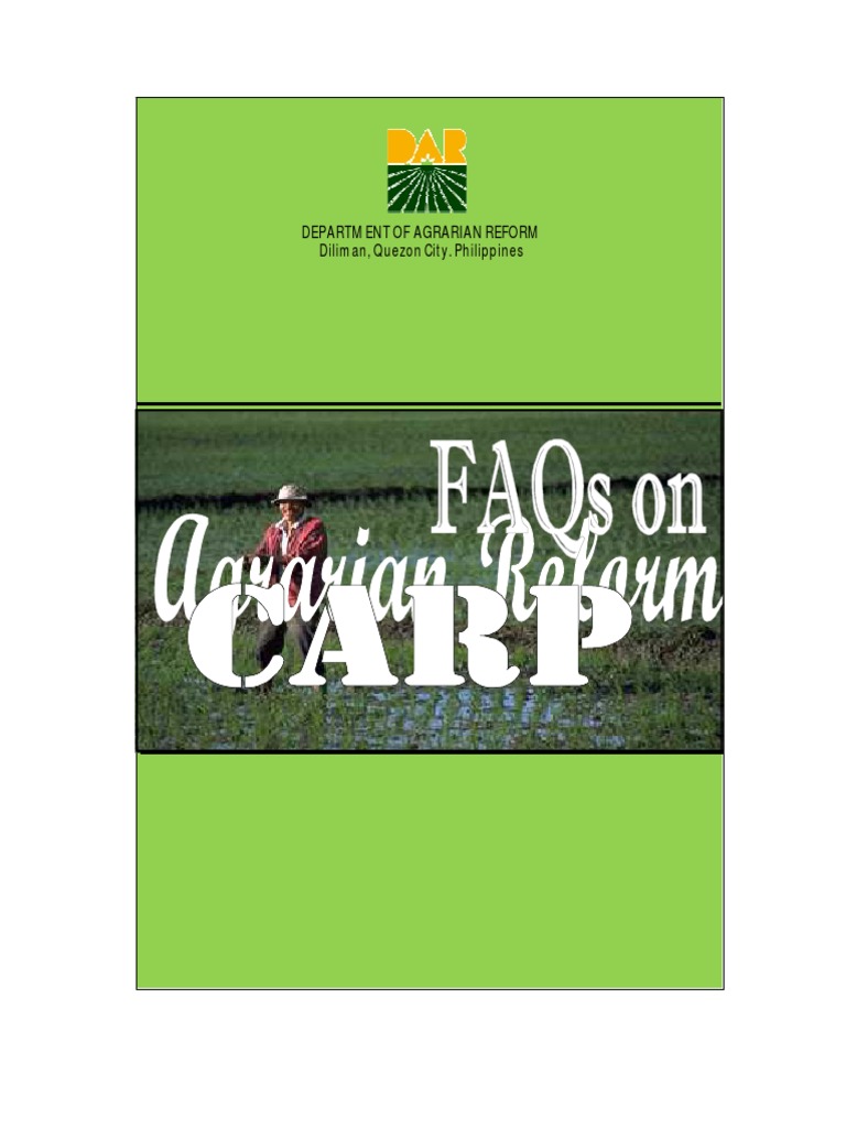 FAQs on CARP | Natural Resources Law | Land Law