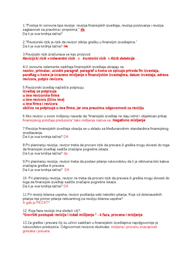 Revizija Skripta | PDF