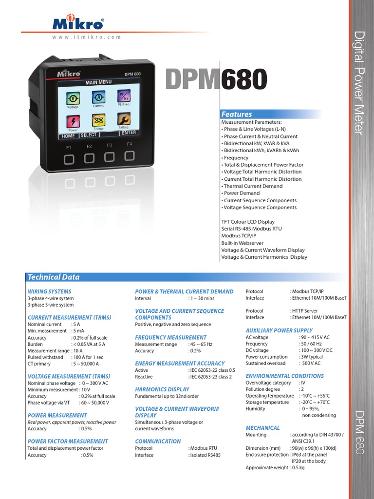 DPM 680 | PDF | Ac Power | Electrical Engineering