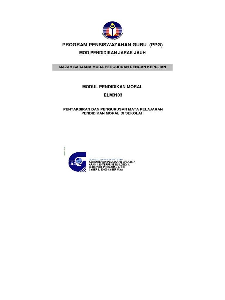 Muka Depan Modul ELM3103 PPG | PDF