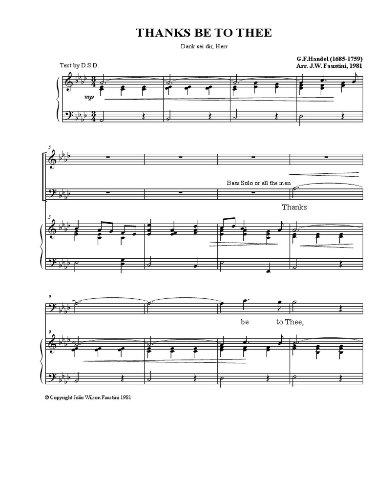 Haendel Georg Friedrich - Thanks Be To Thee - Dank Sei Dir Herr PDF | PDF