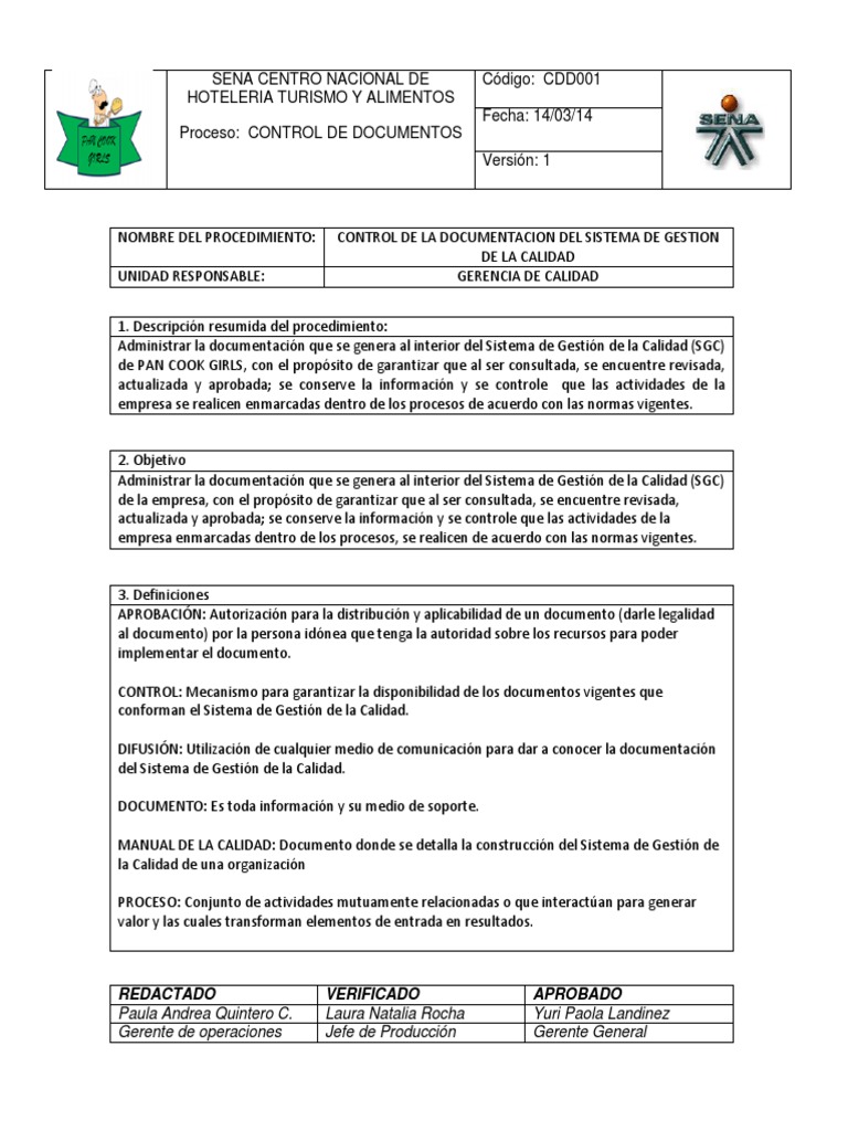 Formato Control de Documentos | PDF | Gestión de la calidad | Calidad ...