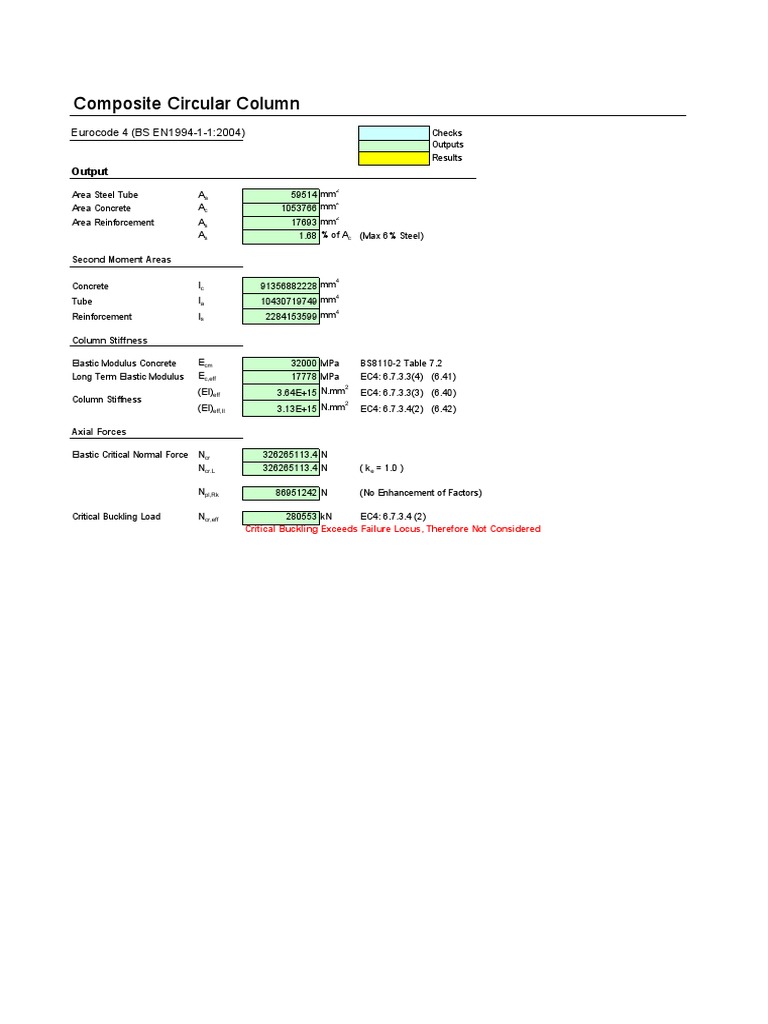 Composite Filled Composite Circular Column Design | PDF | Buckling | Column