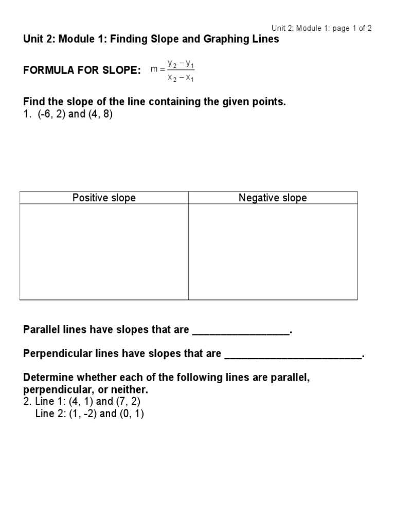 Finding Slope and Graphing Lines | PDF | Geometry | Space