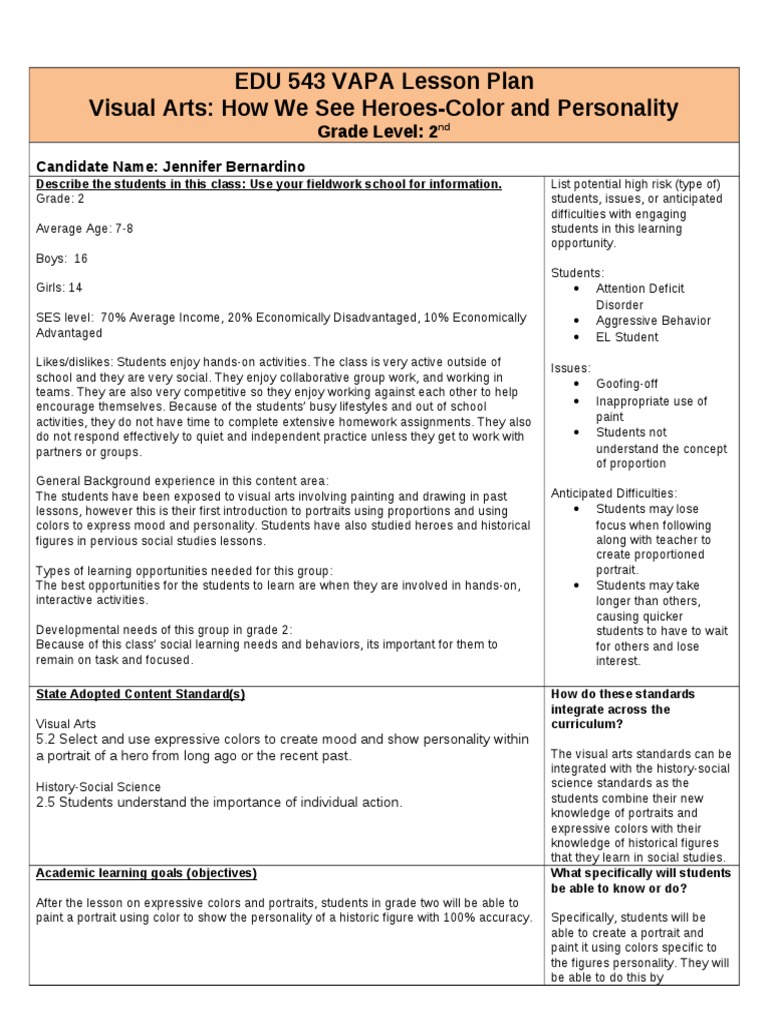 Vapa Di Lesson Plan Template Pre-Tpa SP 11 | PDF | Nature | Business