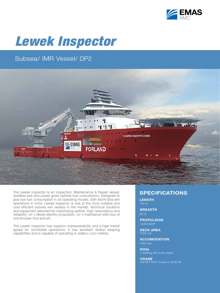 Lewek Inspector | PDF | Crane (Machine) | Subsea (Technology)