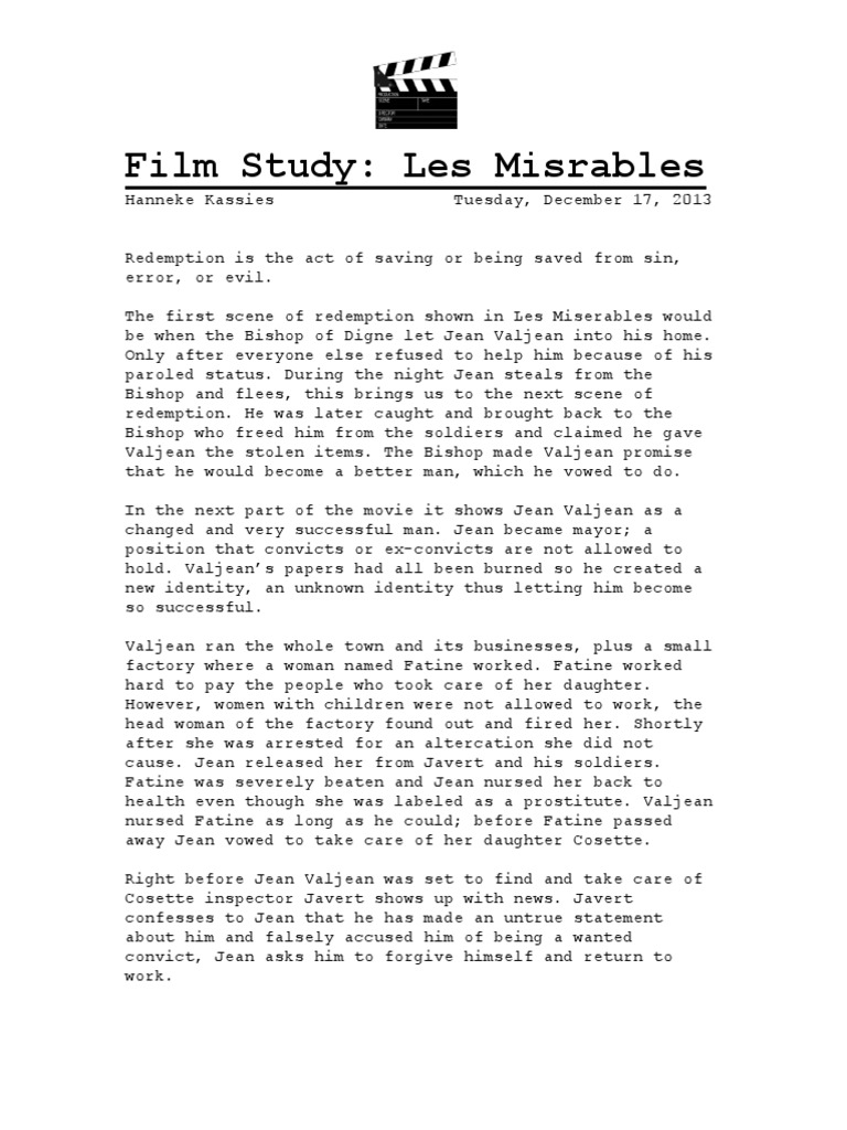 Film Study - Les Miserables | PDF | Cosette | Les Misérables