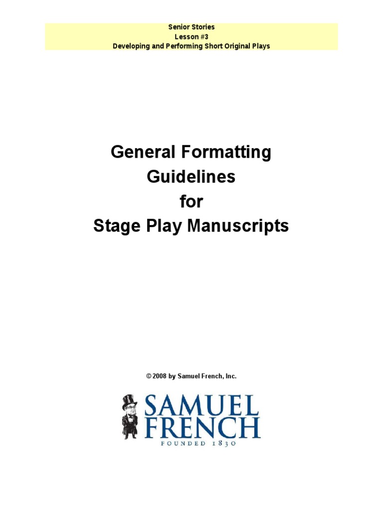 Playwriting Formatting Guidelines | Screenplay | Latin Alphabet