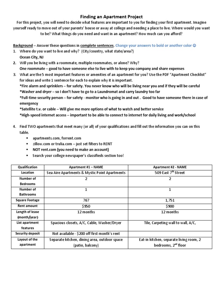 Finding Apartment Thing | PDF | Roommate | Apartment