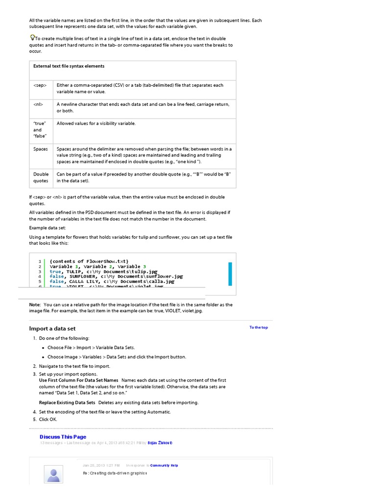Adobe Photoshop - Creating Data-Driven Graphics | PDF | Text File | Comma Separated Values