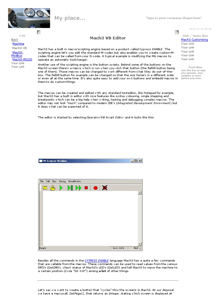 Mach3 VB | PDF | Computer Programming | Computing