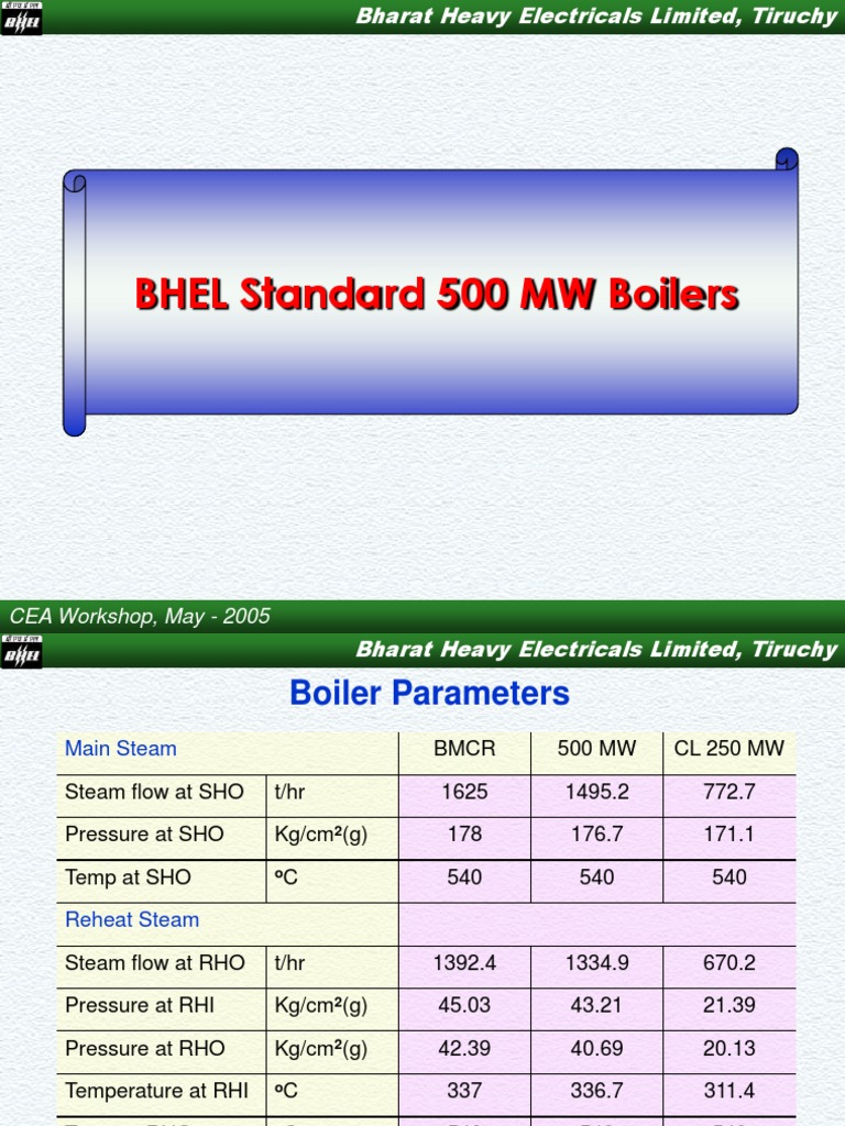 BHEL Standard 500 MW Boilers | PDF | Science | Engineering