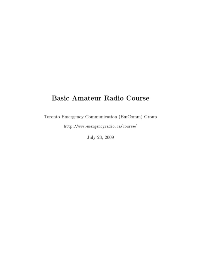 Basic Radio Course Emcomm-Ham-Radio | PDF | Detector (Radio) | Power Supply