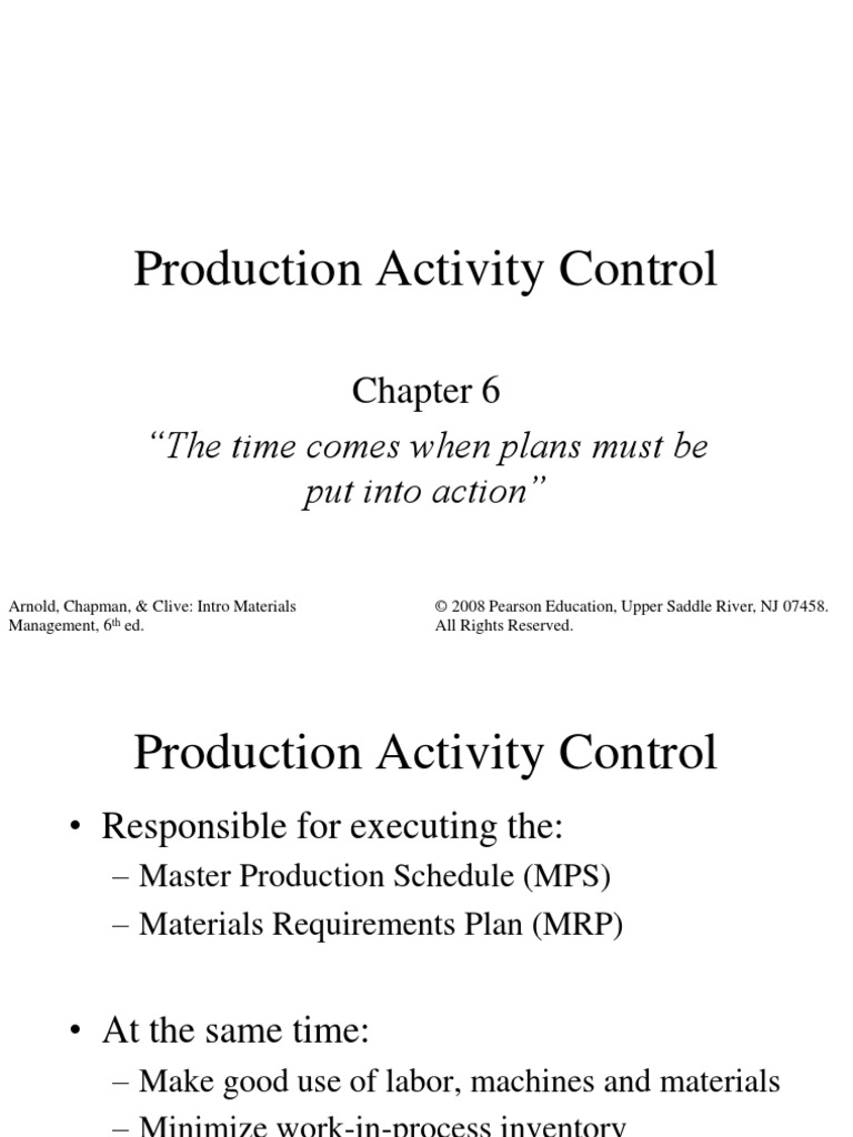 Production Activity Control | PDF