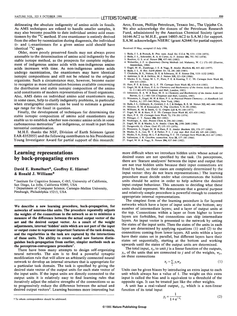 Learning Representations by Back-Propagating Errors | PDF