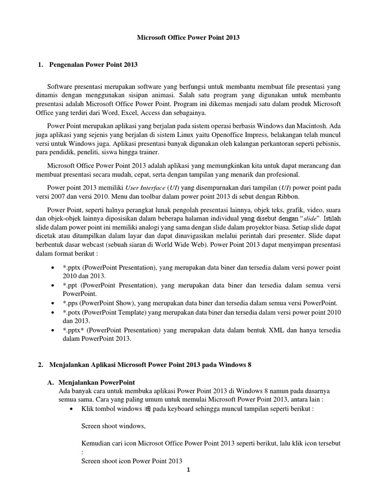 Modul Microsoft Power Point 2013 | PDF